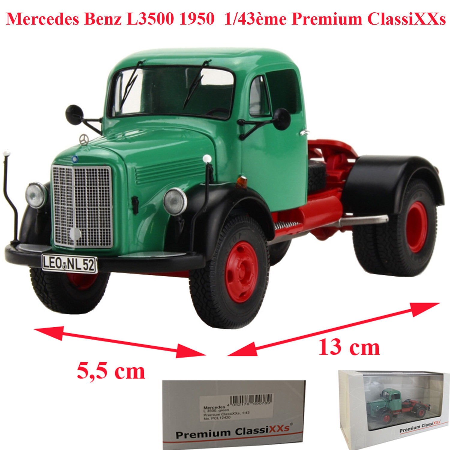 Mercedes Benz L3500 1950 vert au 1/43ème Premium ClassiXXs - La ...